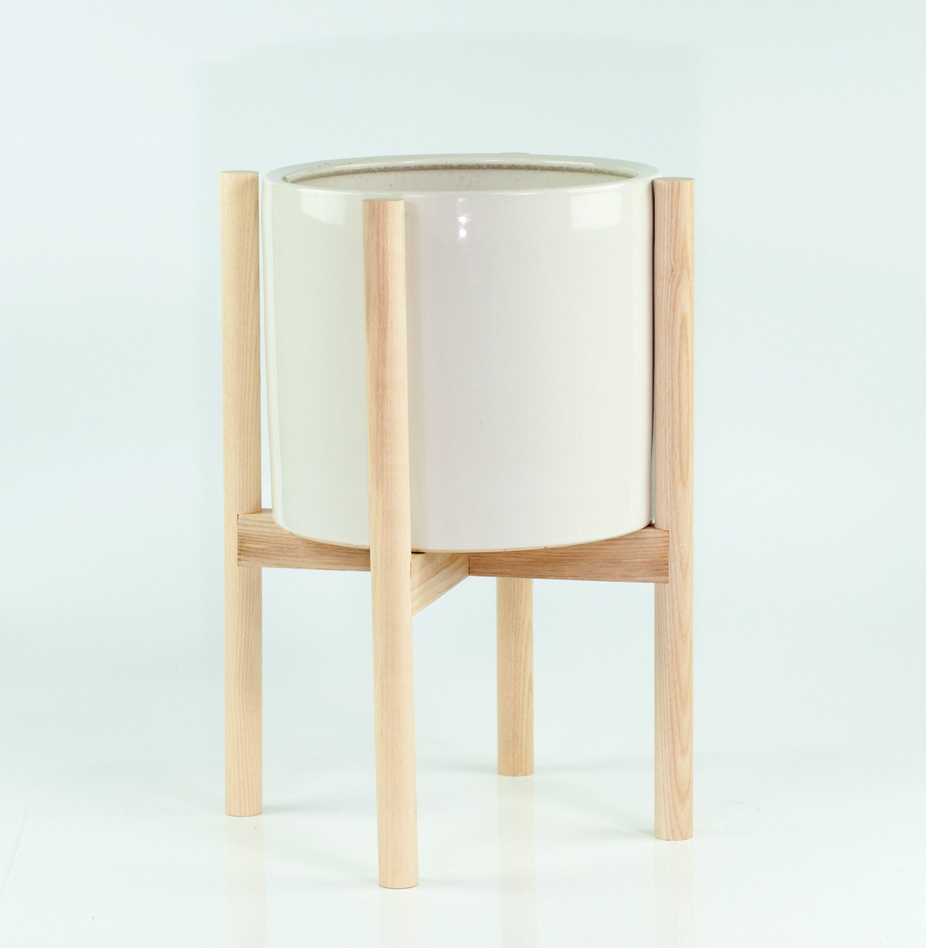 Large Ceramic Planter With Stand-plant Stand With | Etsy