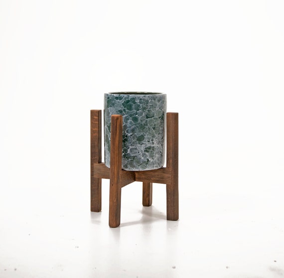 Ceramic Cylinder Planter and Stand/Plant Stand With Planter | Etsy