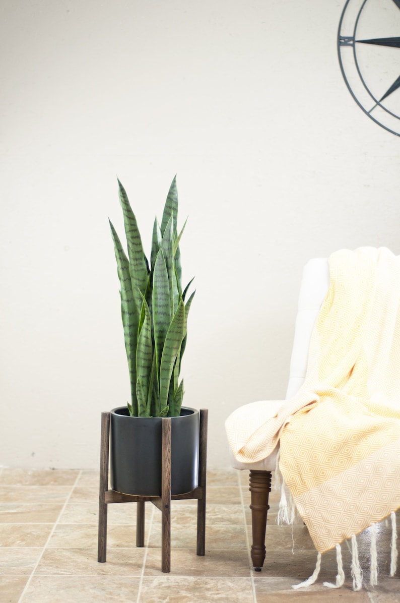Large Ceramic Planter and Stand-plant Stand With Pot | Etsy
