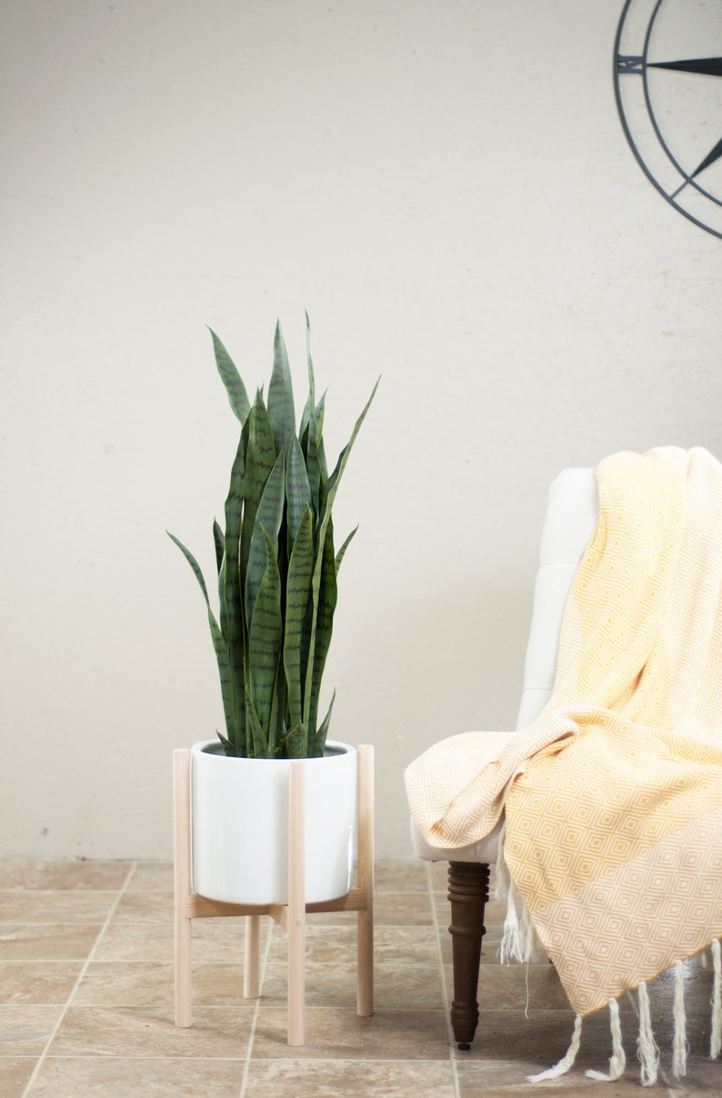 Large Ceramic Planter With Stand-plant Stand With | Etsy
