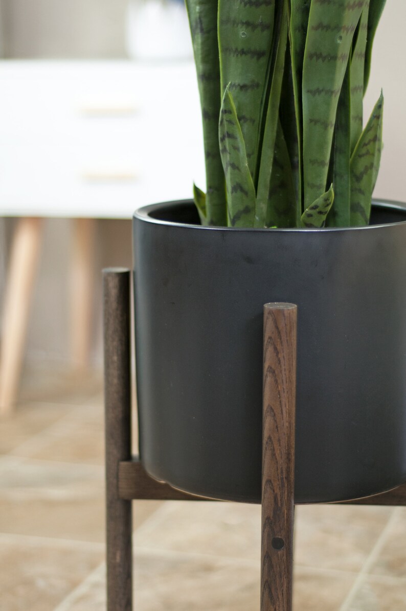 Large Ceramic Planter and Stand-plant Stand With Pot | Etsy