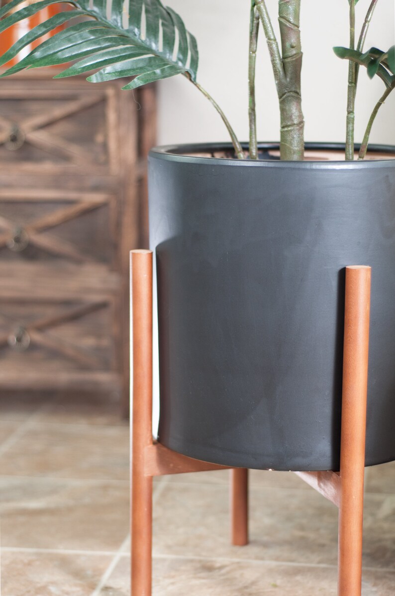 Mid Century Modern Plant Stand With Large Planter Planter - Etsy