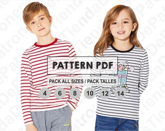 PATTERN T-shirt Kids T-shirt for Children Sewing Pattern | Etsy