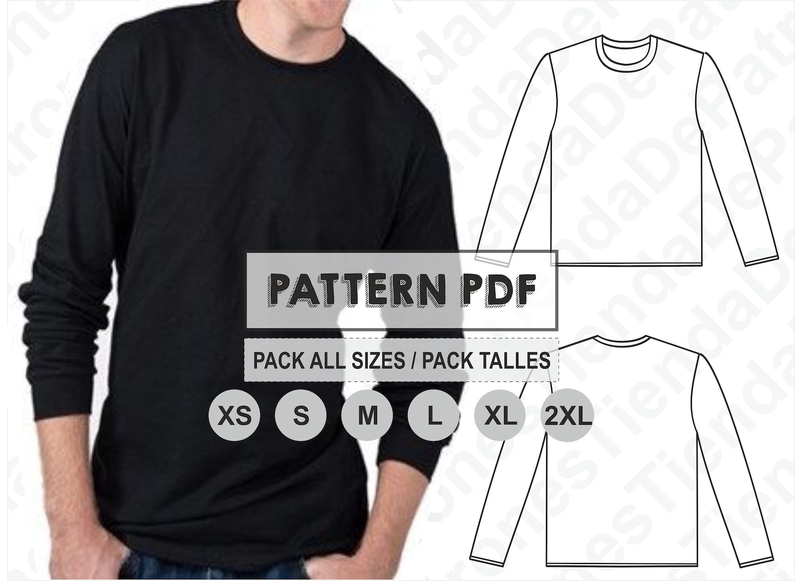 PATTERN Shirt Men Long Sleeve Sewing Pattern Digital - Etsy