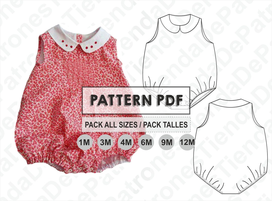 PATTERN Baby Onesie, Romper Suit, Baby One-piece, Sewing Pattern ...