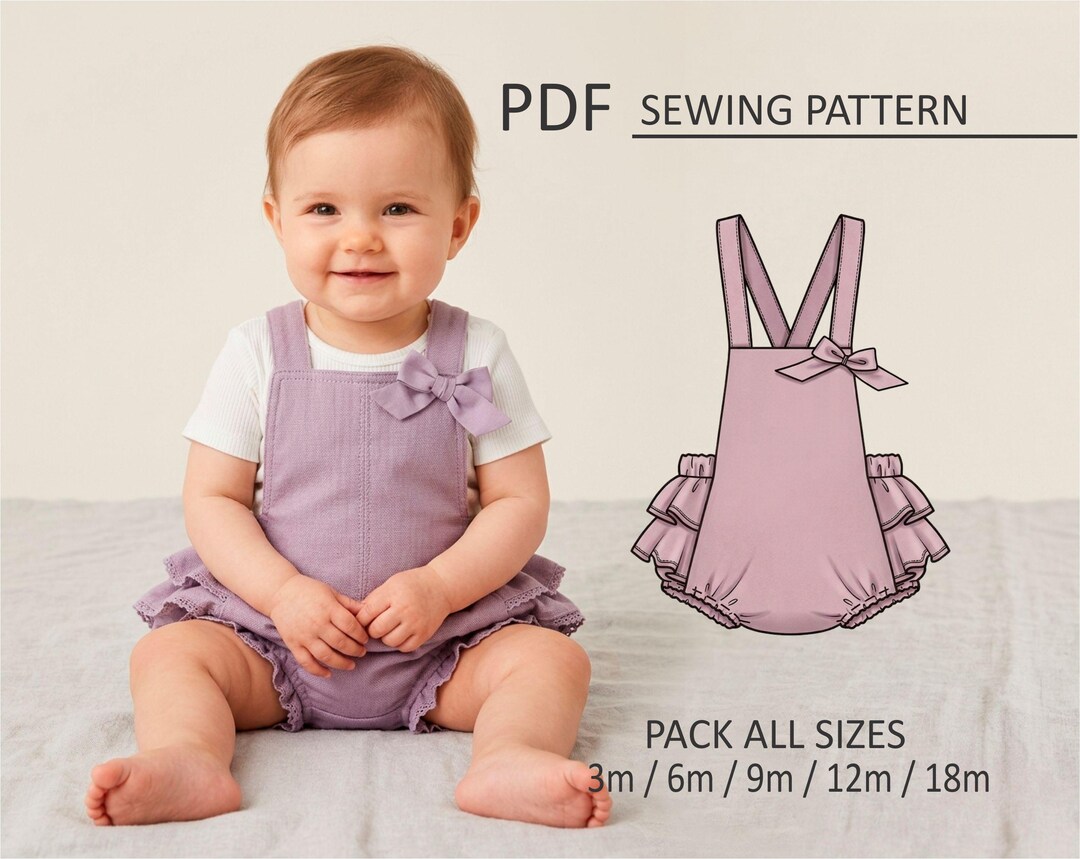 PATTERN Baby Onesie, Romper Suit, Baby One-piece, Sewing Pattern ...
