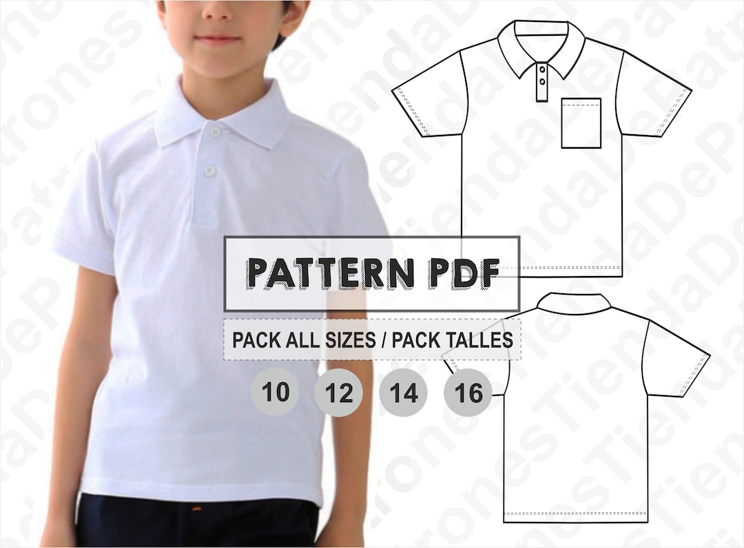 PATTERN Polo Shirt for Kids, Sewing Pattern, Digital, Pattern PDF, Pack ...