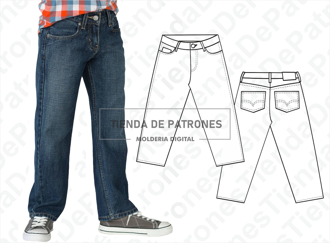 PATTERN Kids Denim Pants, Children Jeans Pants, Pants for Kids, Sewing ...