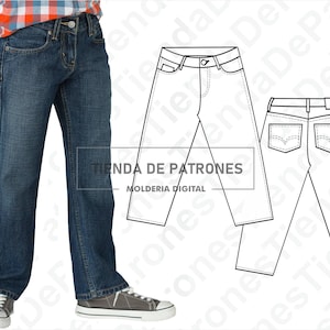 PATTERN Kids Denim Pants, Children Jeans Pants, Pants for Kids, Sewing ...