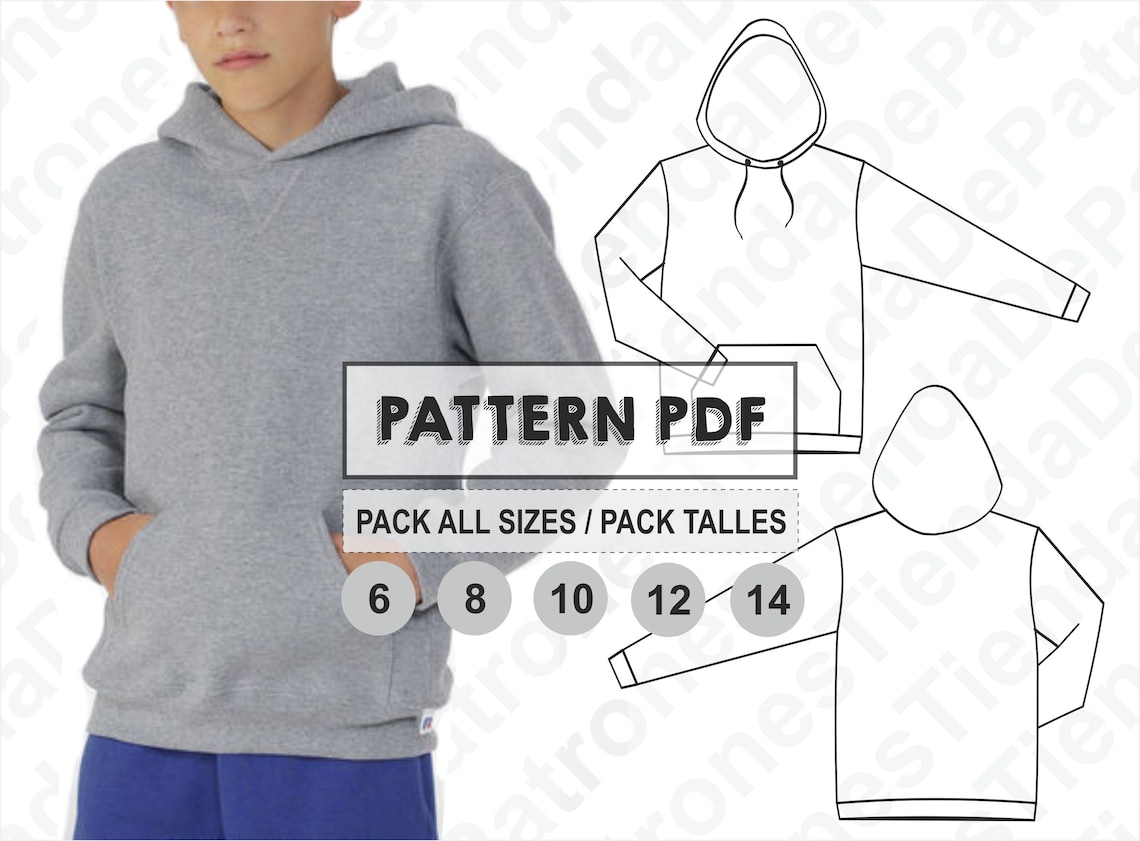 PATTERN Basic Hoodie for Kids Sewing Pattern Digital - Etsy