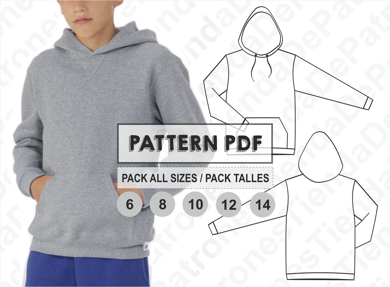 PATTERN Basic Hoodie for Kids Sewing Pattern Digital - Etsy