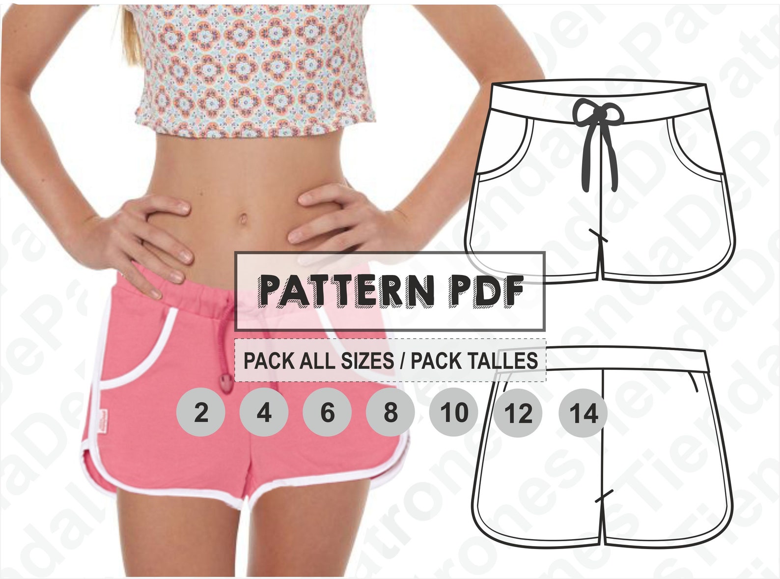 PATTERN Shorts Pants for Girls Kids Shorts Pants Sewing - Etsy