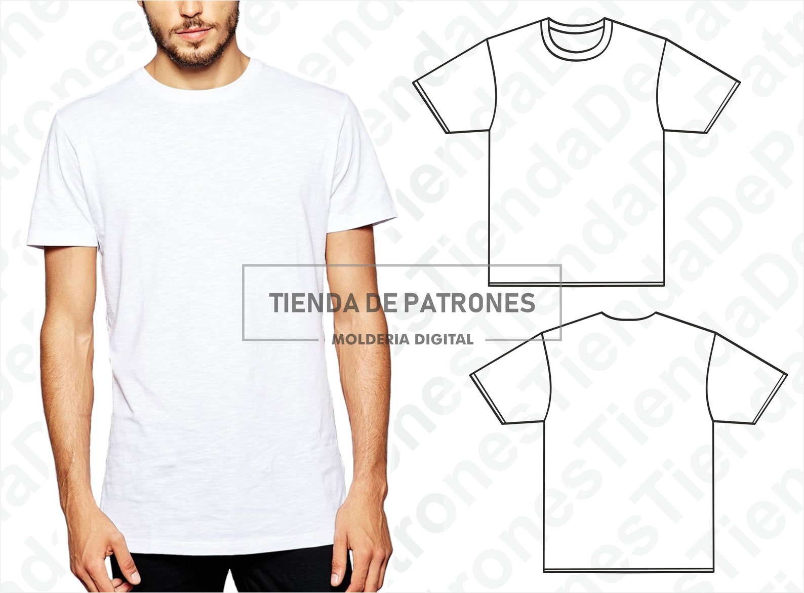 PATTERN T-shirt Men, Sewing Pattern, Digital, Pattern PDF, Pack Size S ...
