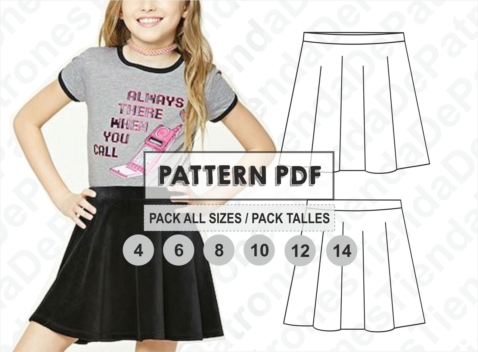PATTERN Skirt for Girls Pattern for Girls Sewing Pattern - Etsy