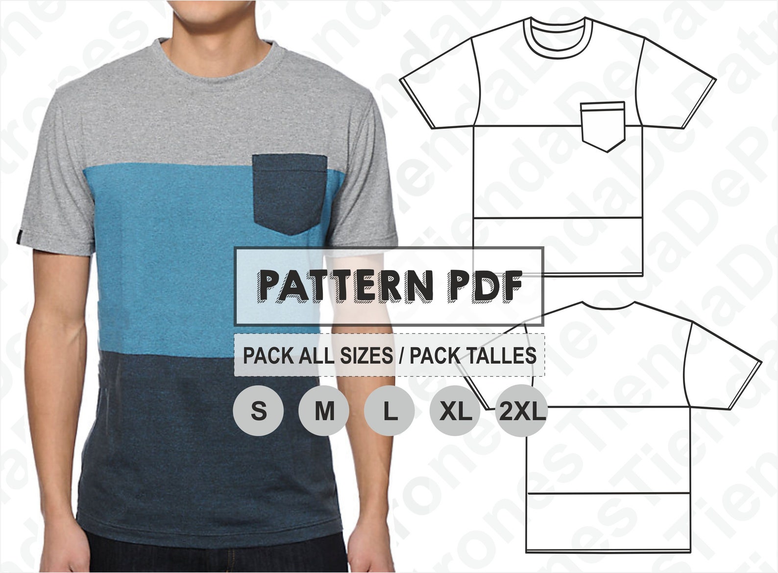 PATTERN T-shirt Stripes for Men Sewing Pattern Digital - Etsy