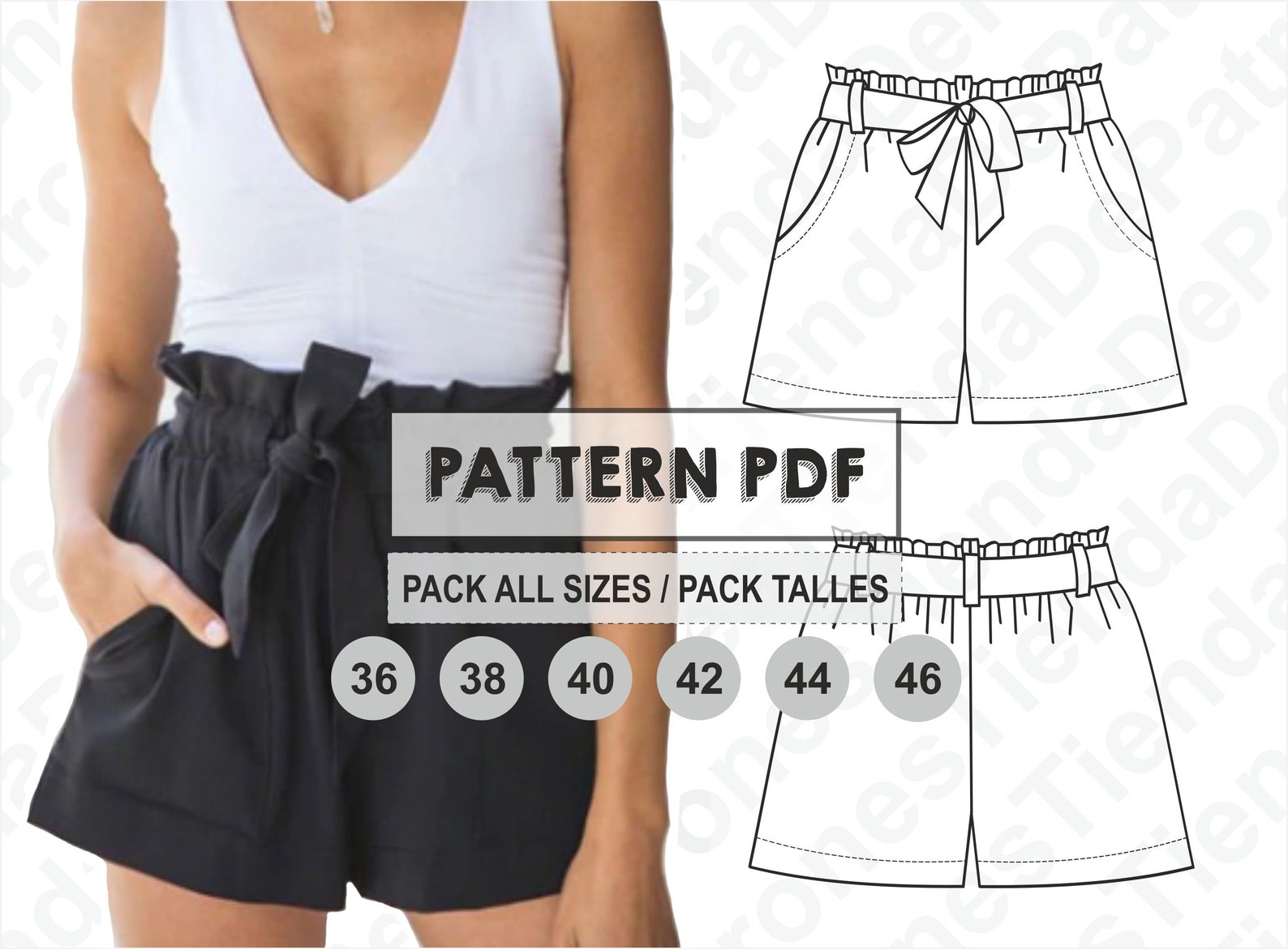 PATTERN Short Pants for Womens, Women's Shorts, Sewing Pattern, Digital ...