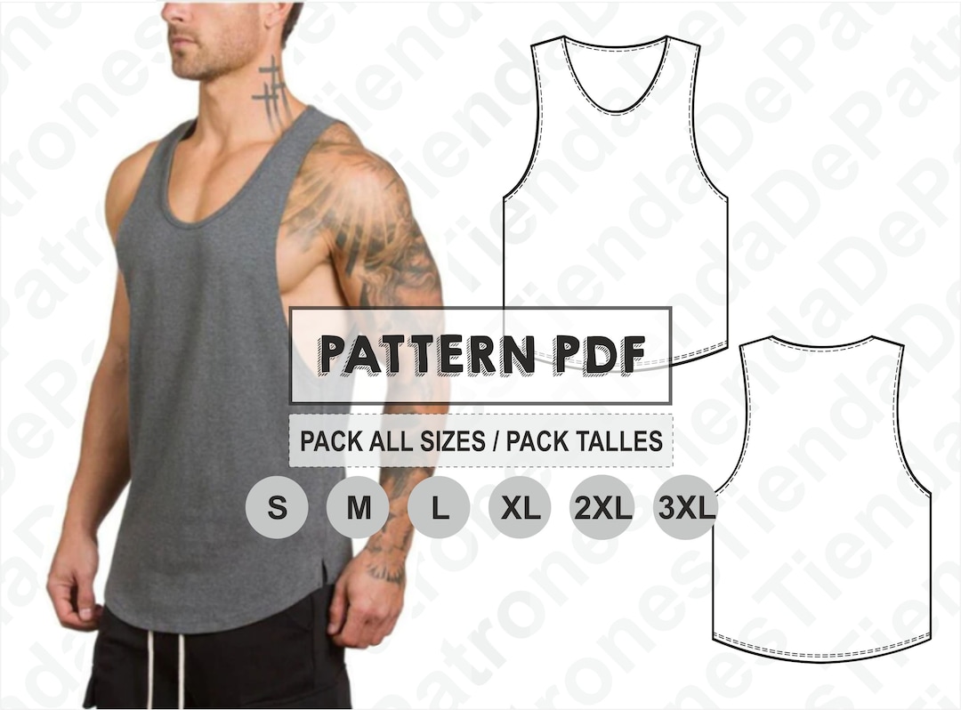 PATTERN Tank Top for Men, Sewing Pattern, Digital, Pattern PDF, Pack ...