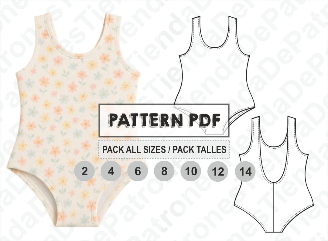 PATTERN Girls One-piece Swimsuit, Swimsuits Young Girls, Swimwear ...
