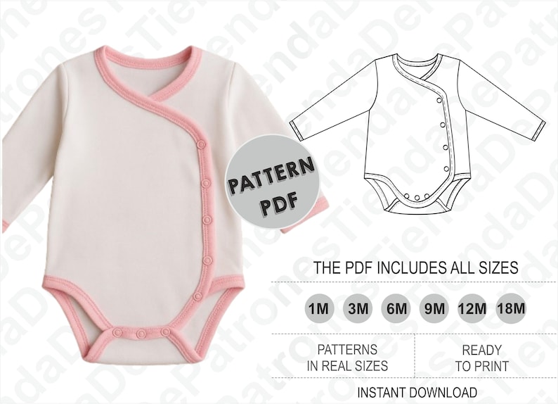 PATTERN Baby Onesie, Romper Suit, Baby One-piece, Sewing Pattern ...