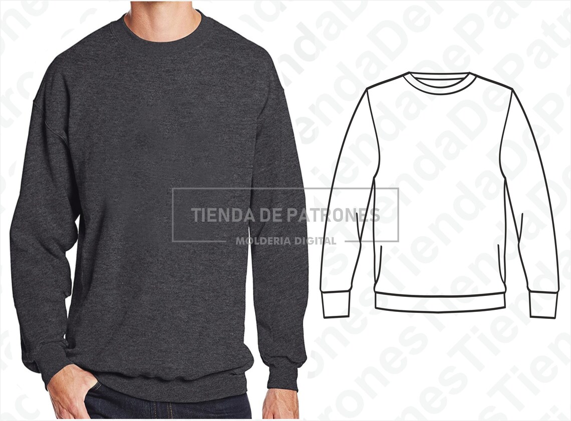 PATTERN Basic Sweatshirt for Men Sewing Pattern Digital | Etsy