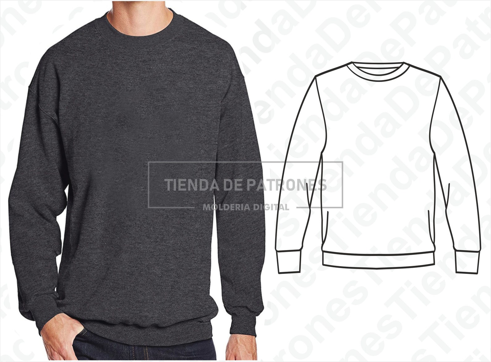 PATTERN Basic Sweatshirt for Men Sewing Pattern Digital | Etsy
