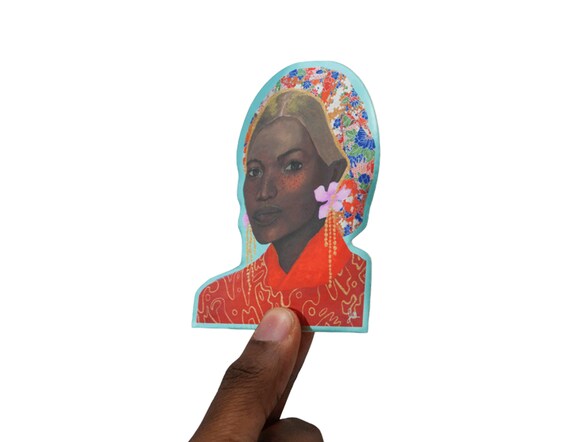 Art Sticker Black Woman Art Black Art Portrait 9 Sticker - Etsy