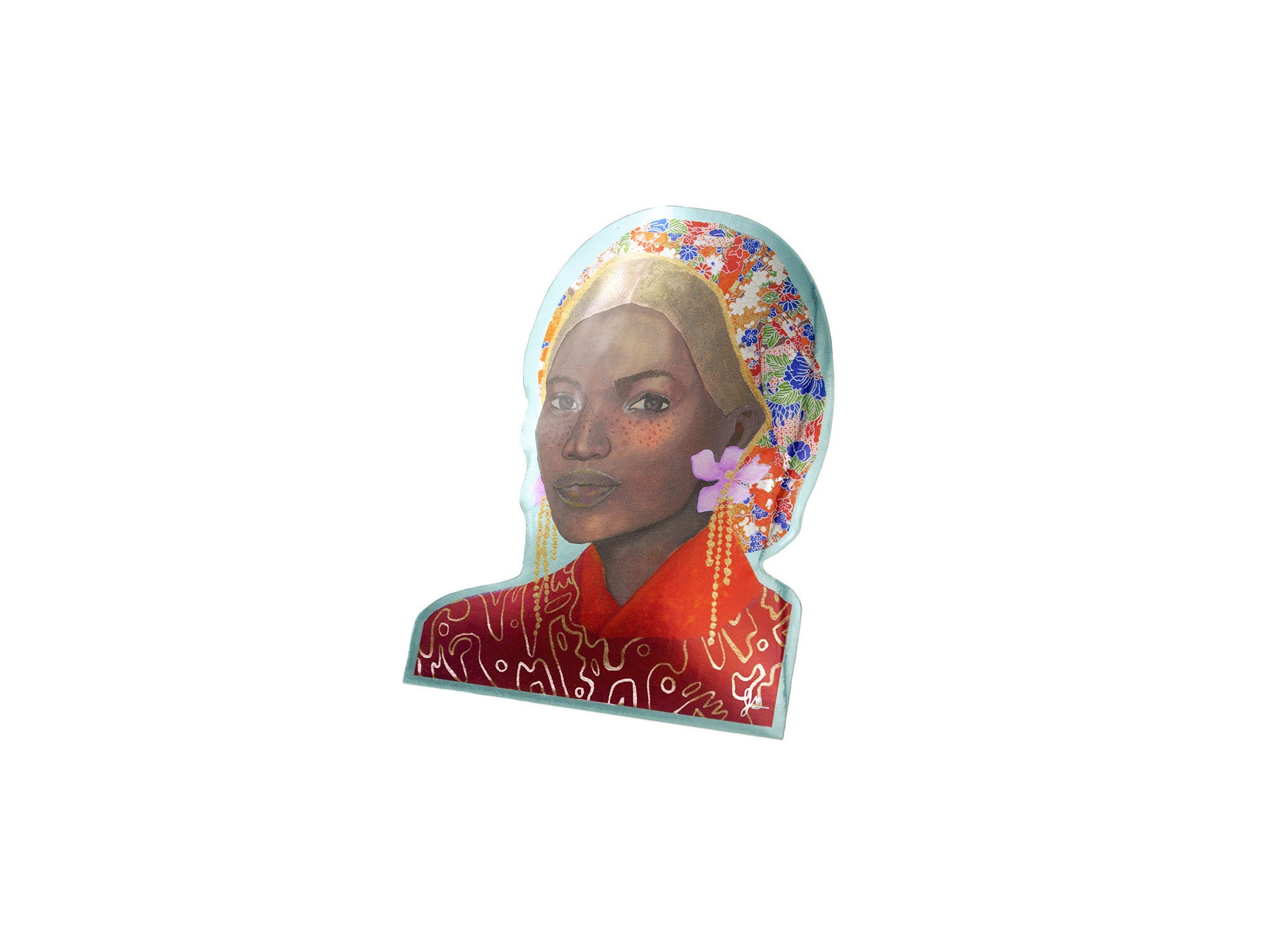 Art Sticker Black Woman Art Black Art Portrait 9 Sticker Portrait ...