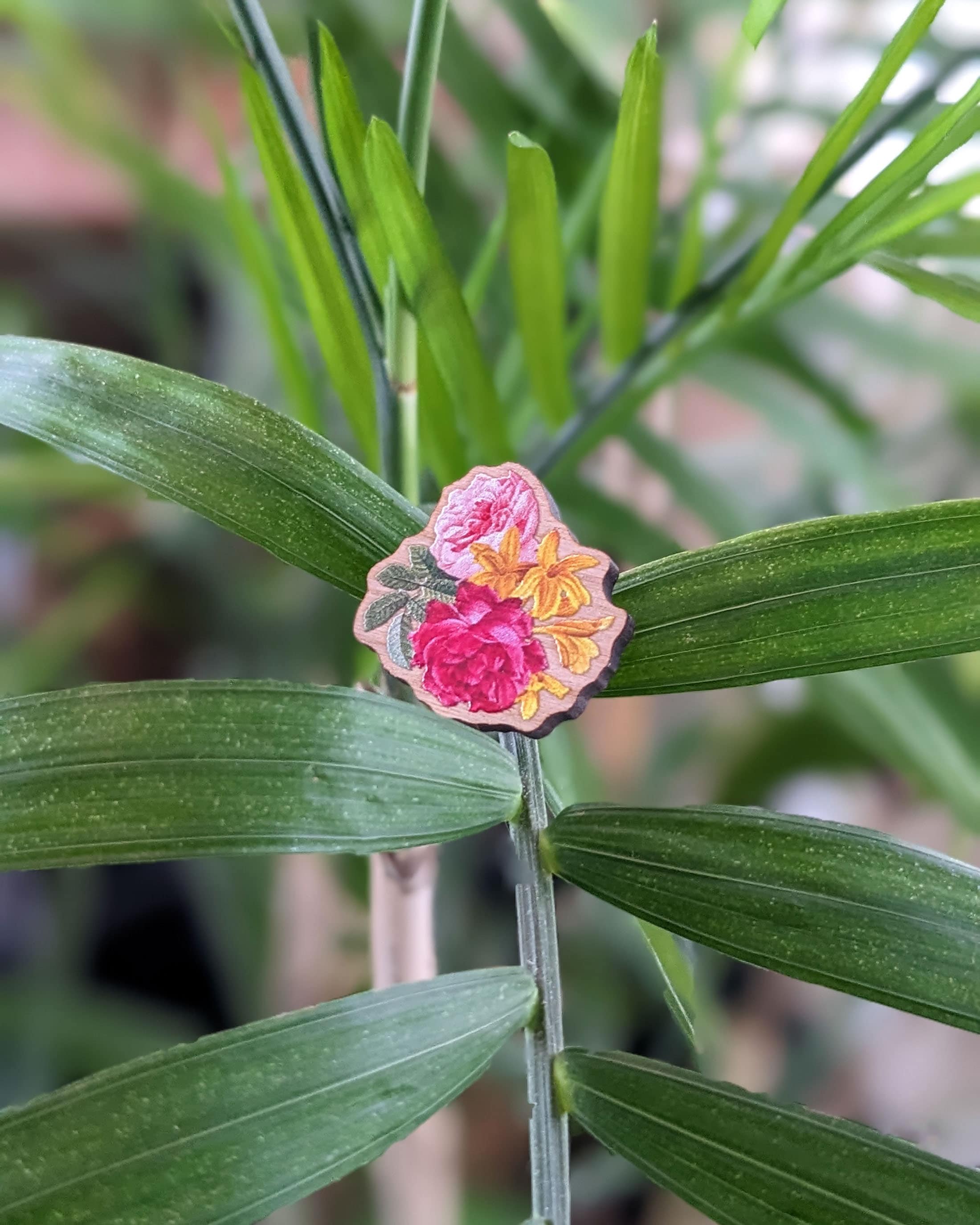 June Birthday Flowers Wooden Pin | Happy Birthday Gift - Etsy