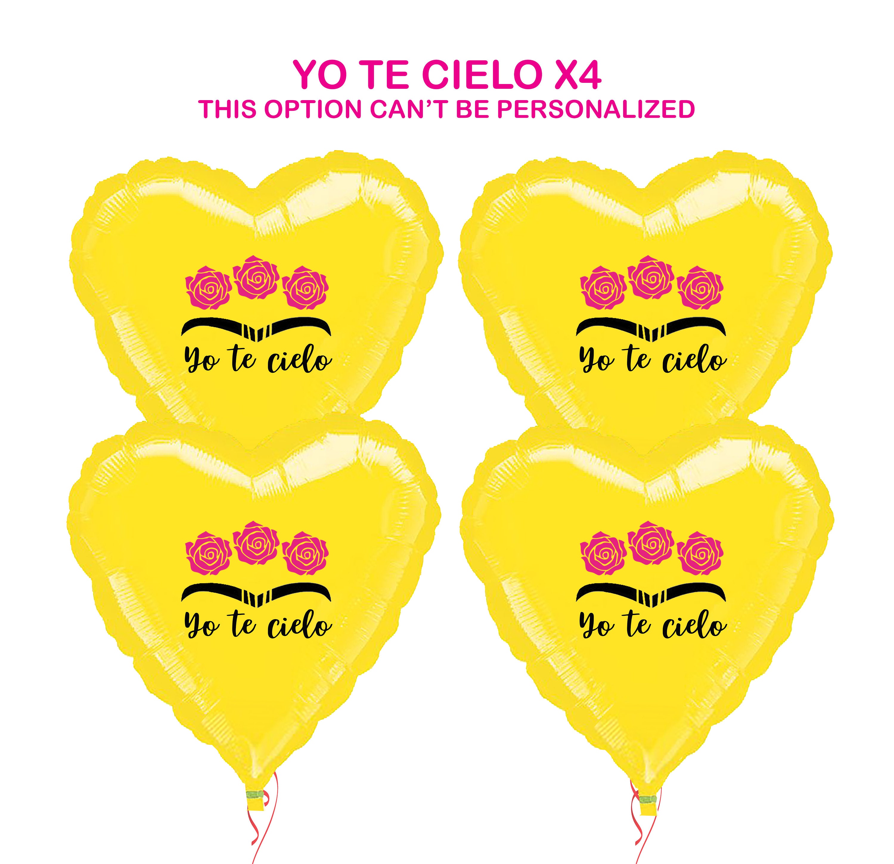 Yellow Frida Kahlo Heart Balloon set of 4 - Etsy