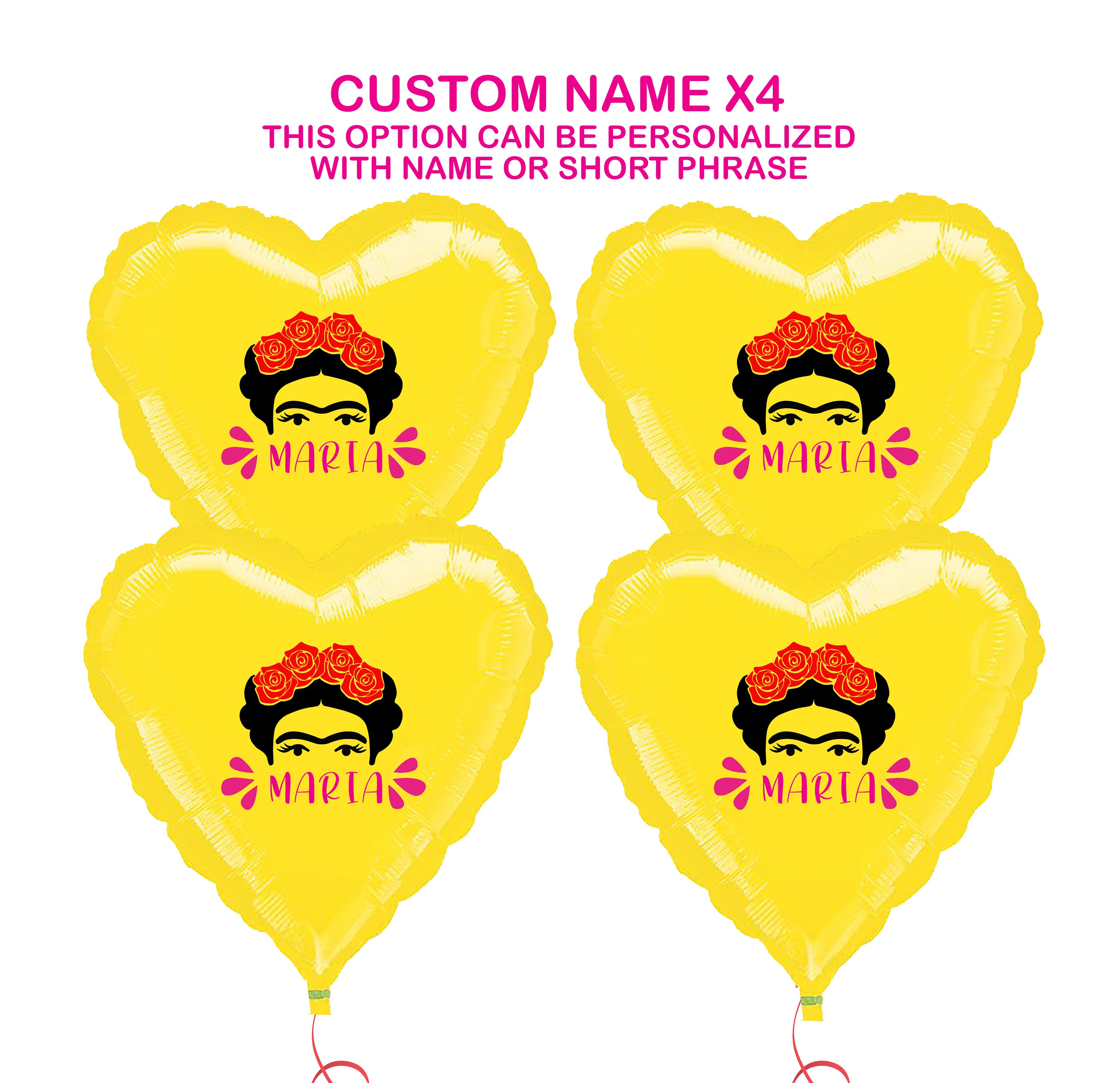 Yellow Frida Kahlo Heart Balloon set of 4 - Etsy