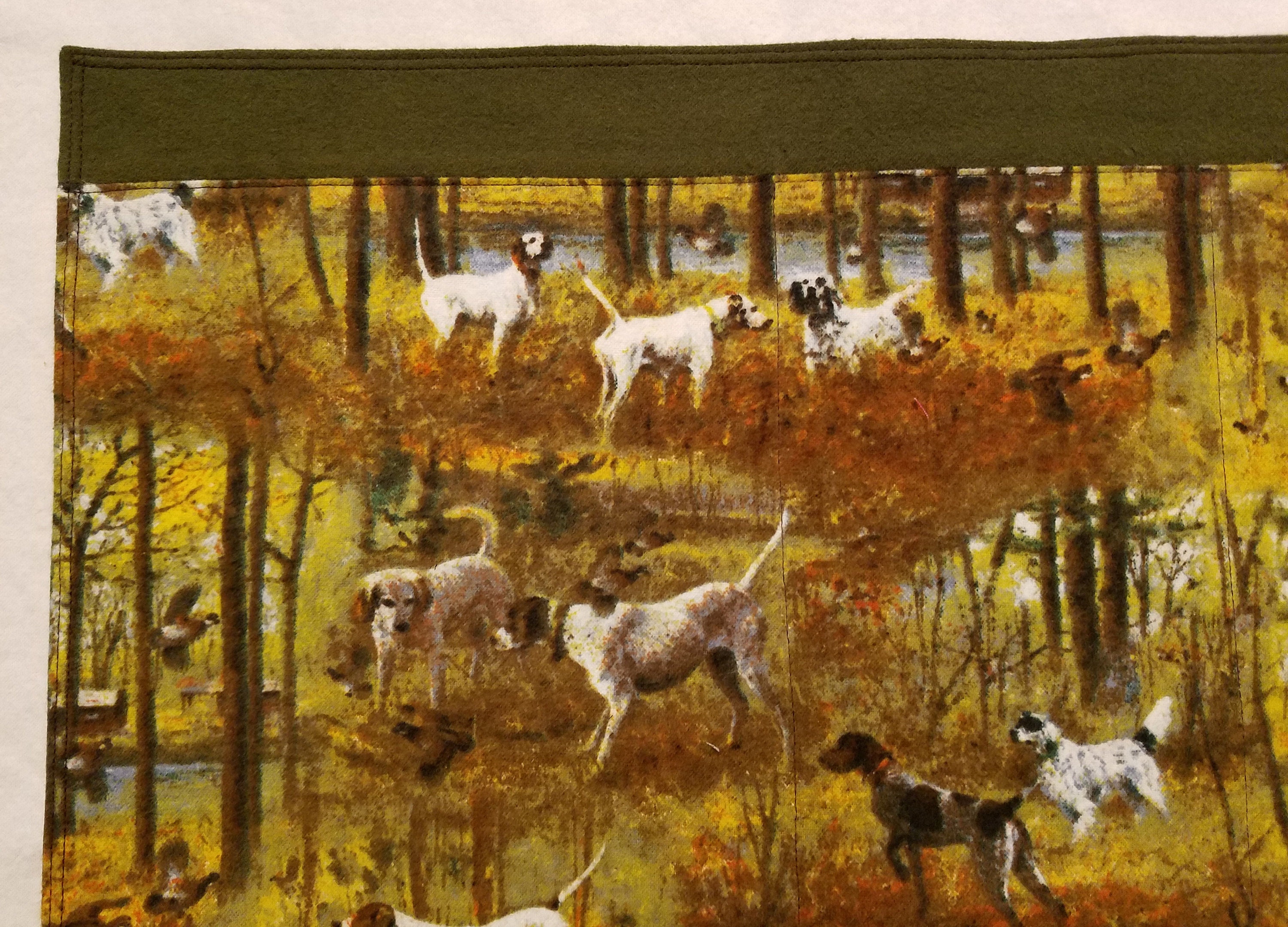 Woodsy Hunting Dog Scene- Unique Table Runner - 2 Variations Available ...