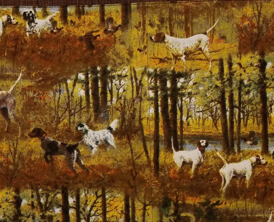 Woodsy Hunting Dog Scene- Unique Table Runner - 2 Variations Available ...