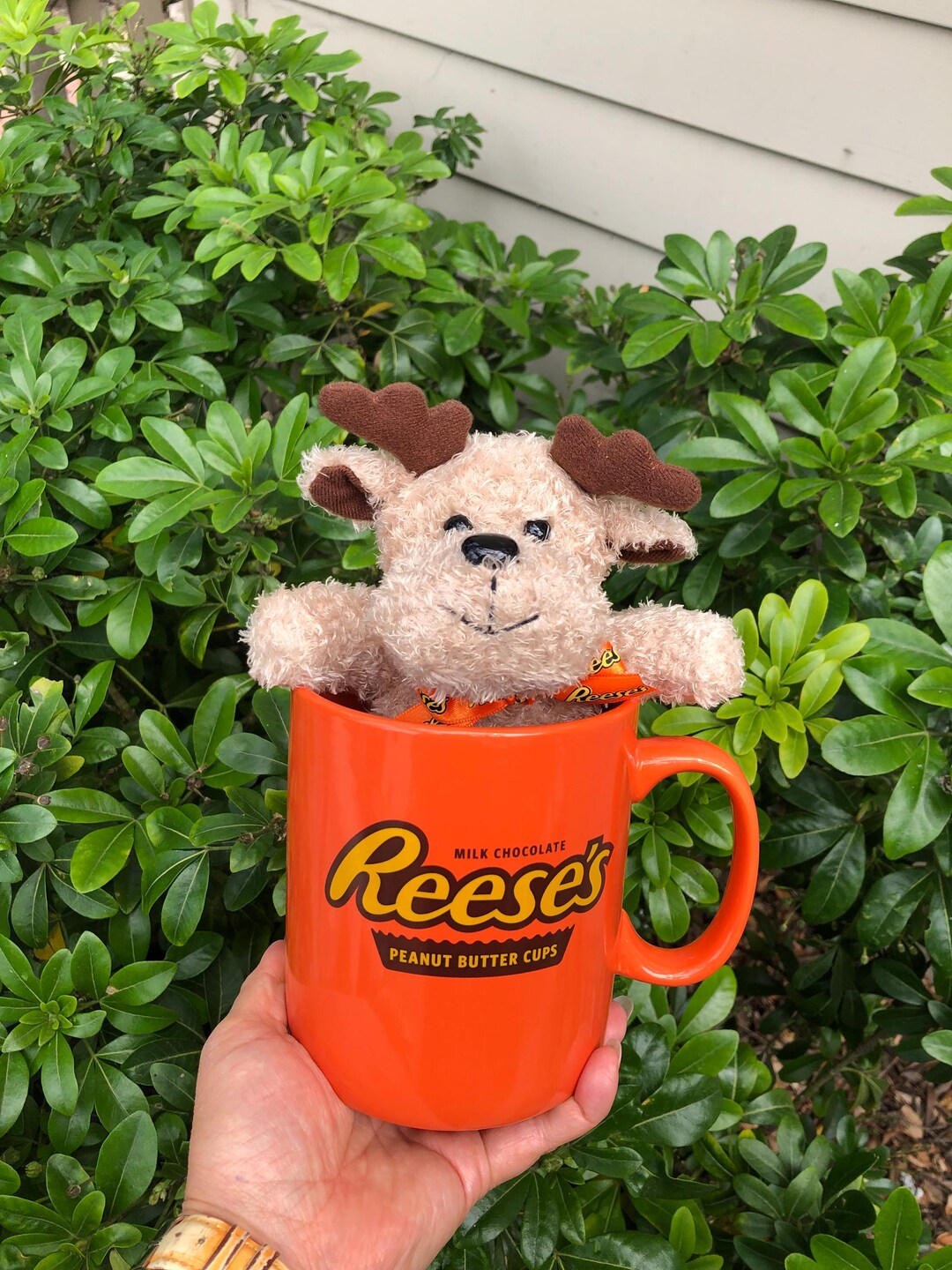 Jumbo Reeses Peanut Butter Cups Mug With Reindeer Plush Nwob Reese's ...