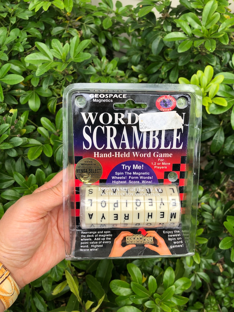 Vintage 1995 Geospace Word Spin Scramble Hand Held Word Game, New ...
