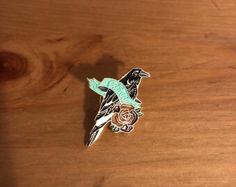 Raven Enamel Pin - Etsy