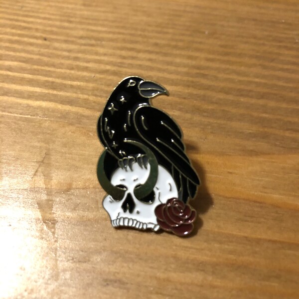 Raven Enamel Pin - Etsy
