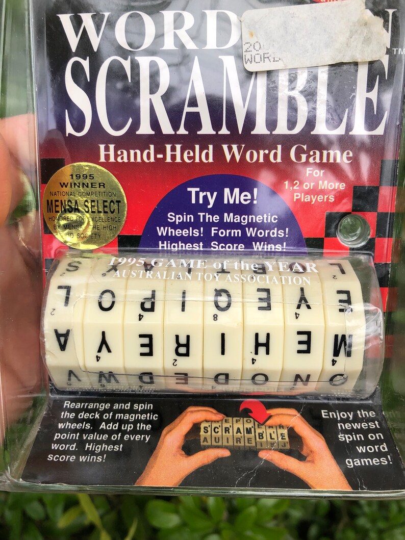 Vintage 1995 Geospace Word Spin Scramble Hand Held Word Game, New ...