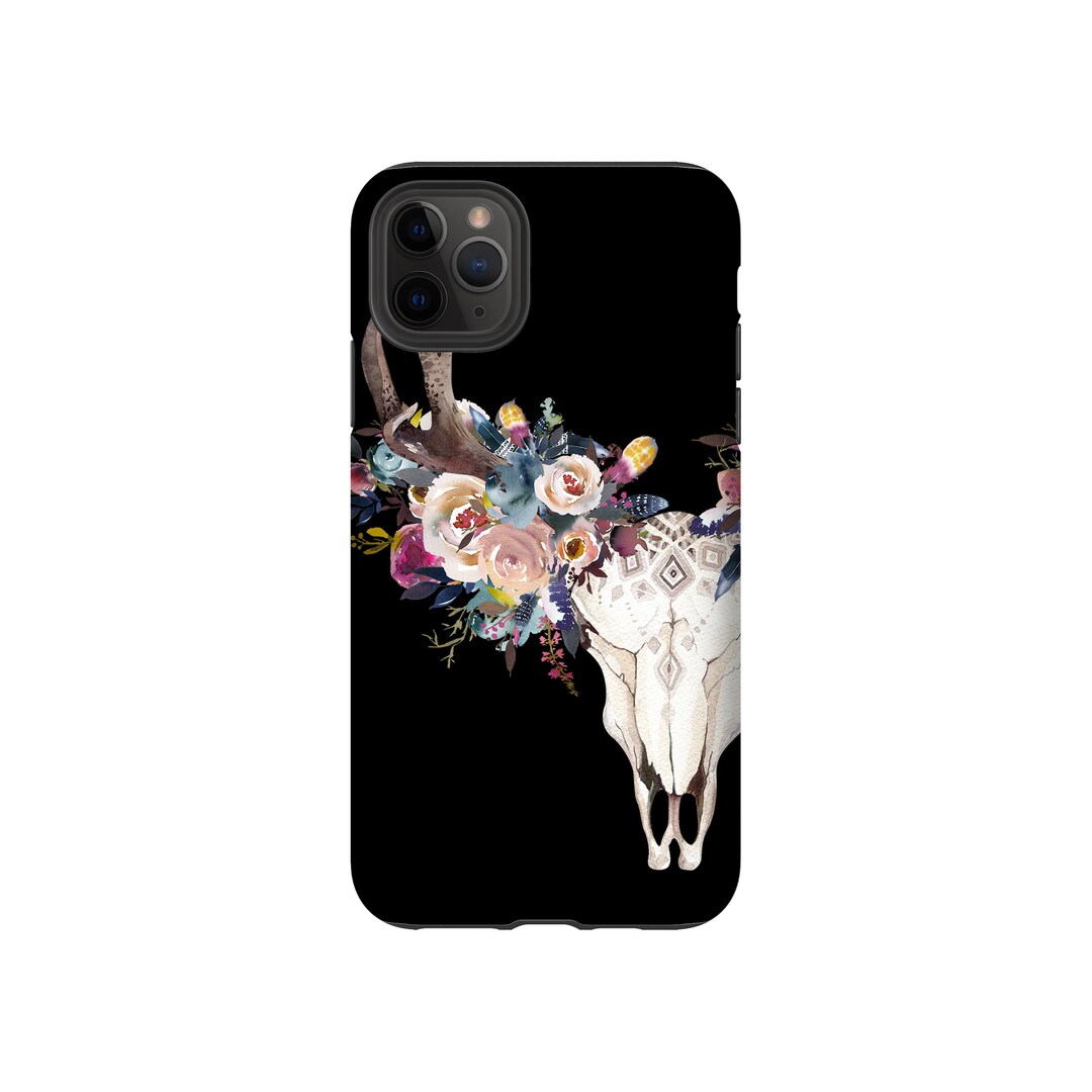 Boho Phone Case, Feather Deer Skull, Rustic Chic Iphone, Samsung Galaxy ...