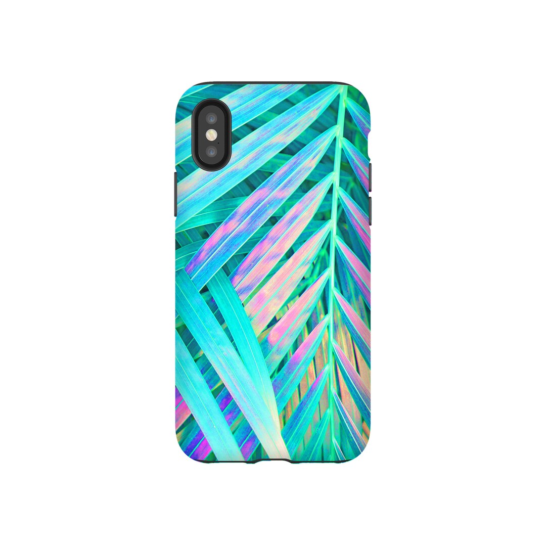 Teal Palm Leaf Phone Case: Tropical Island Vibes - Etsy