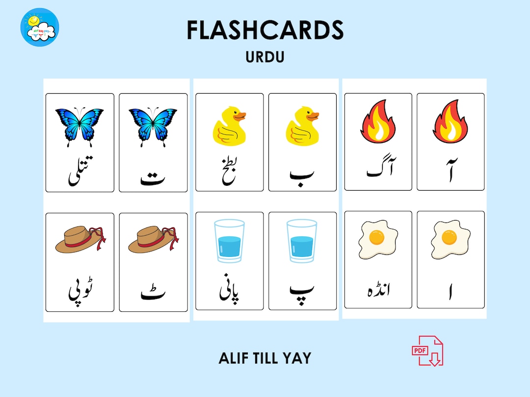 Urdu Flashcards - Etsy