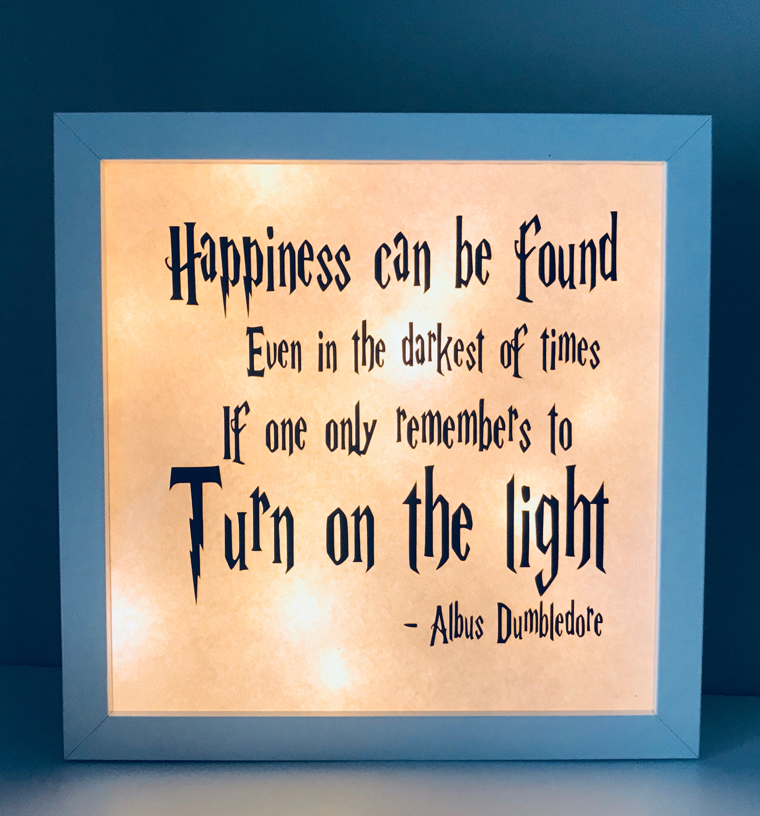 Harry Potter Dumbledore Quote Light Up Frame Gift | Etsy