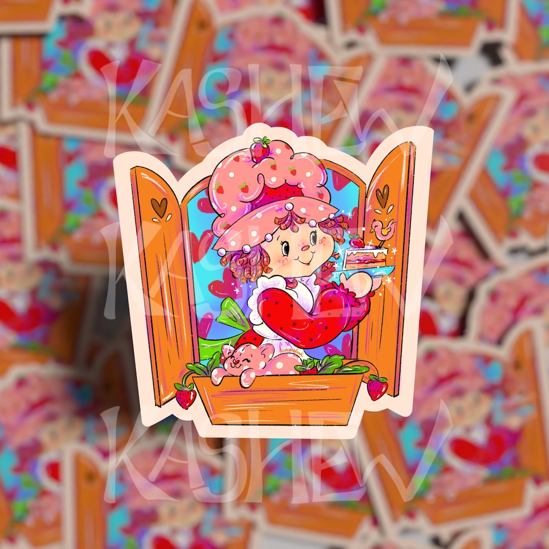 Strawberry Girl Window Sticker - Etsy