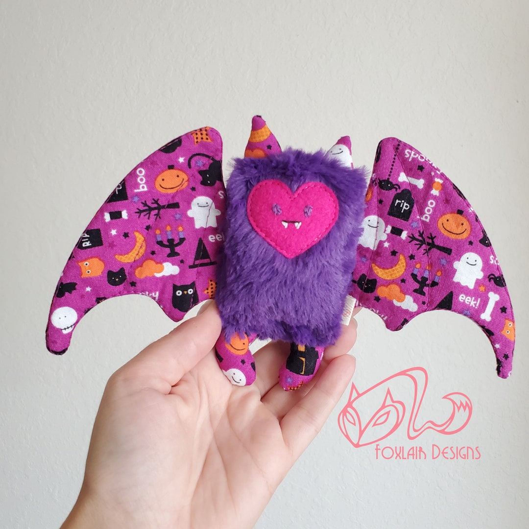 Bat Plush Halloween Stuffed Animal Stuffie Plushie Desk Buddy Spooky ...