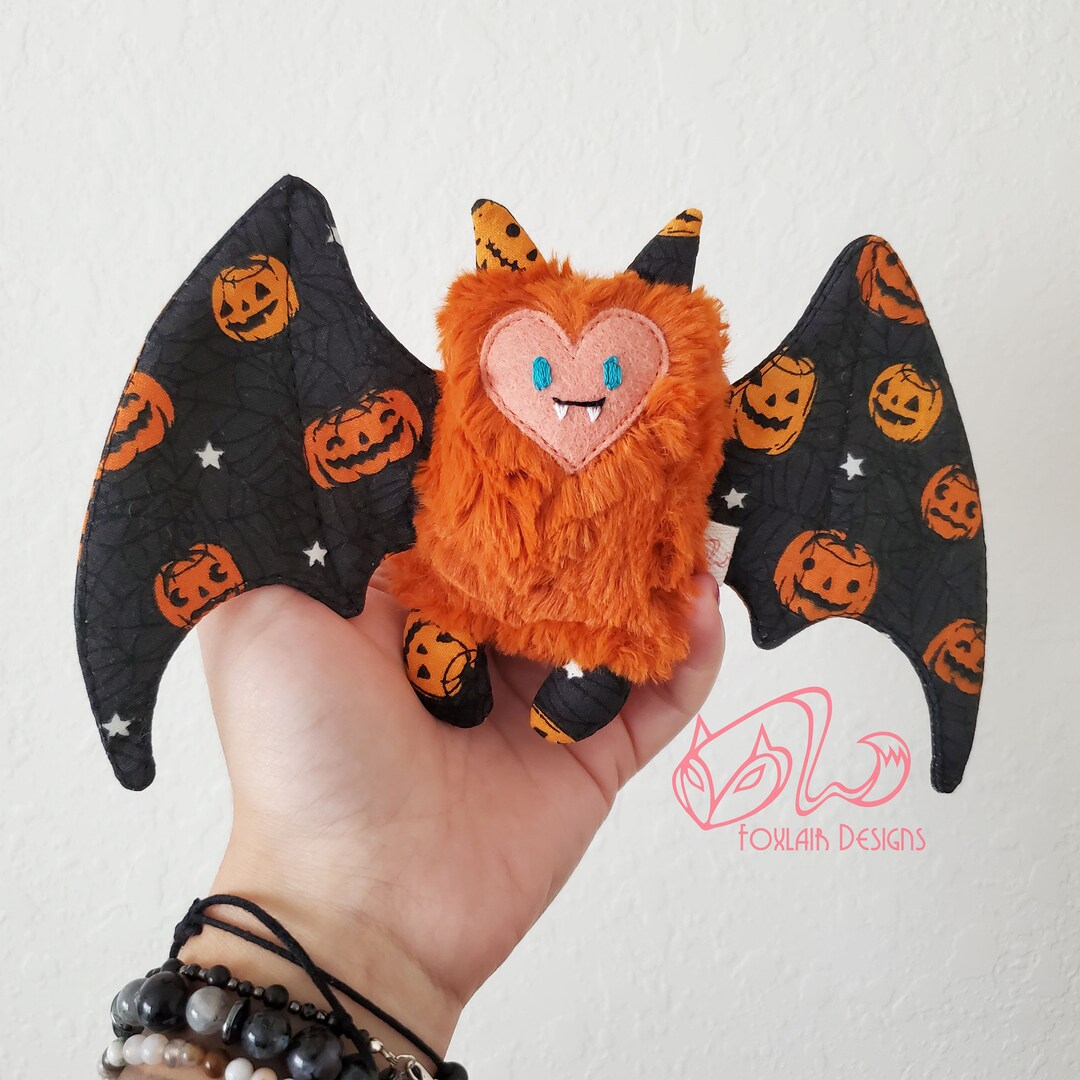 Bat Plush Halloween Stuffed Animal Plushie Stuffie Desk Buddy Spooky ...