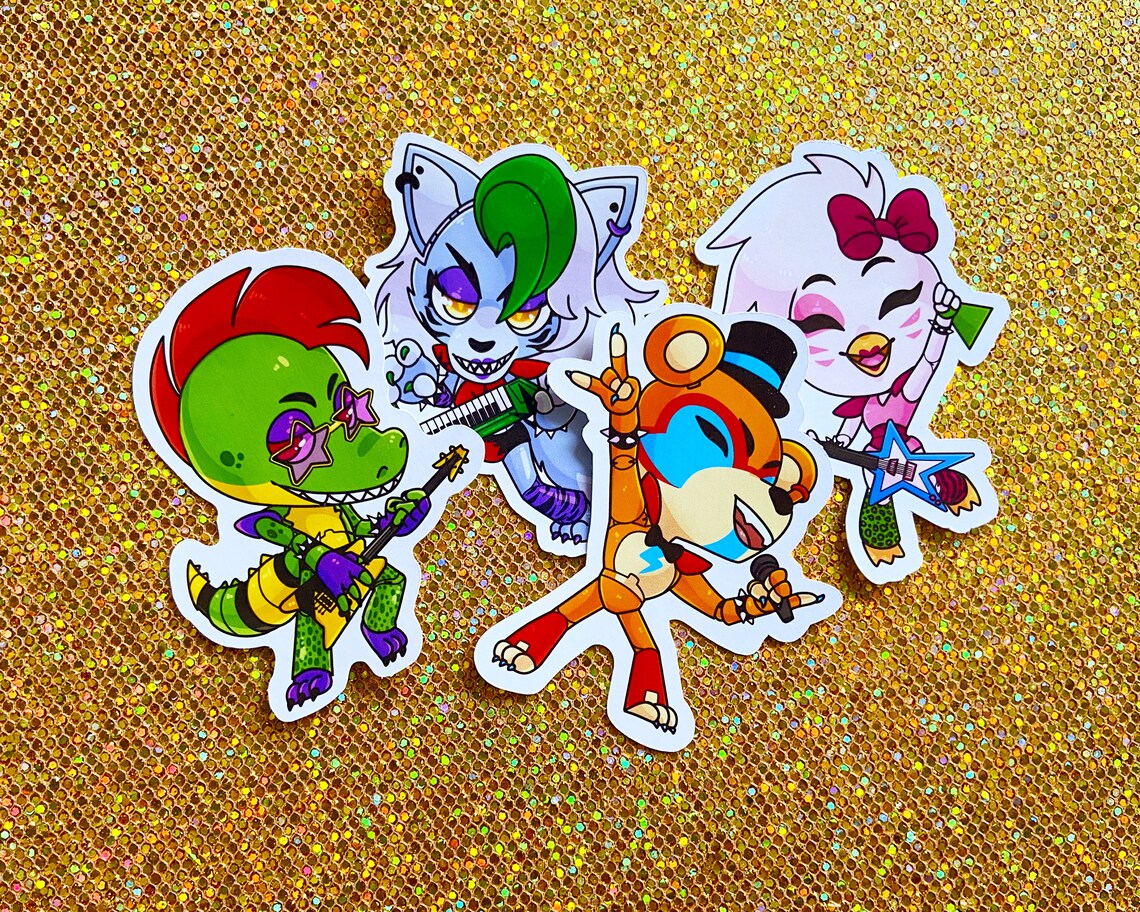 Stickers FNAF Glamrock Freddy Chica Roxy Monty | Etsy