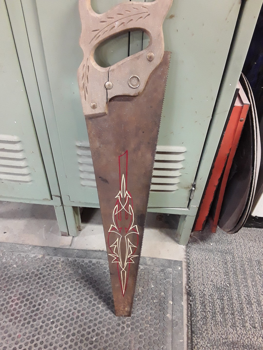 Pinstriped Vintage Saw Hand Painted - Etsy