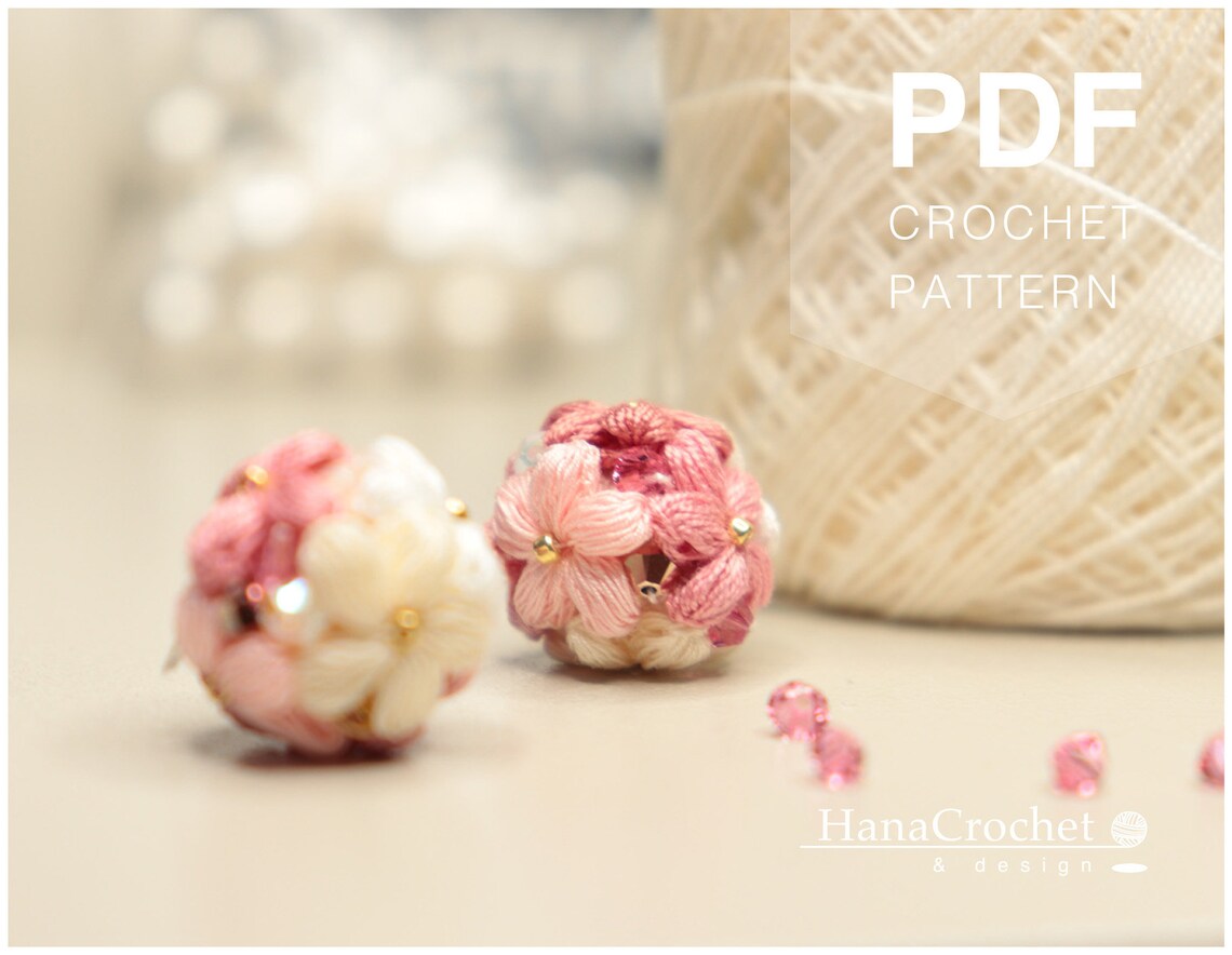 Crochet Puff Flower Ball Pendant PDF Crochet Pattern Puff | Etsy