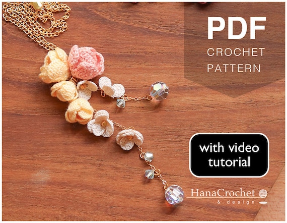 Crochet Pattern Flower Dangle Pendant Miniature Crochet | Etsy