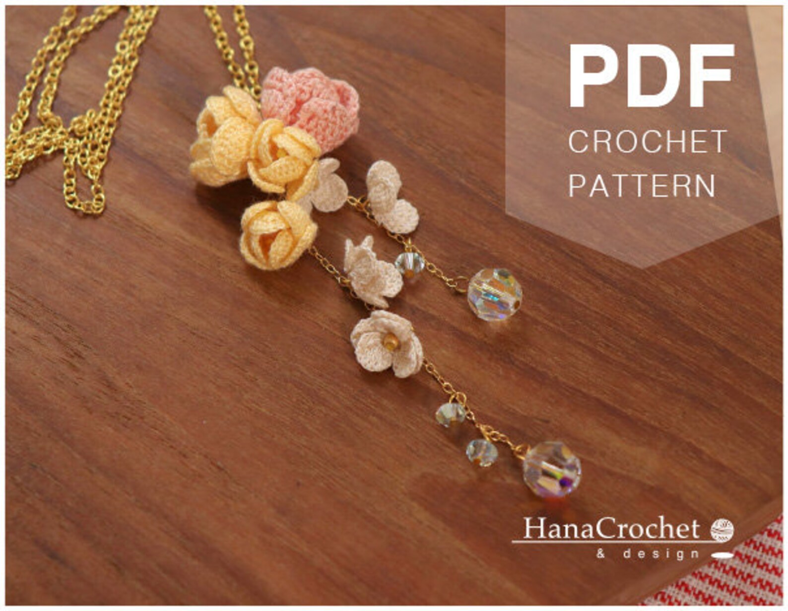Crochet Flower Pendant Pattern – Miniature Dangle Jewelry (PDF Pattern ...