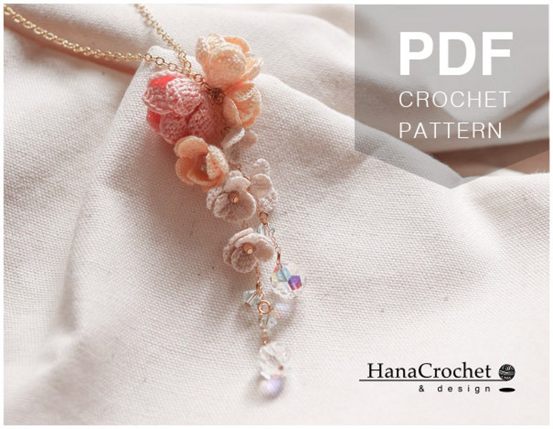 Crochet Flower Pendant Pattern – Miniature Dangle Jewelry (PDF Pattern ...
